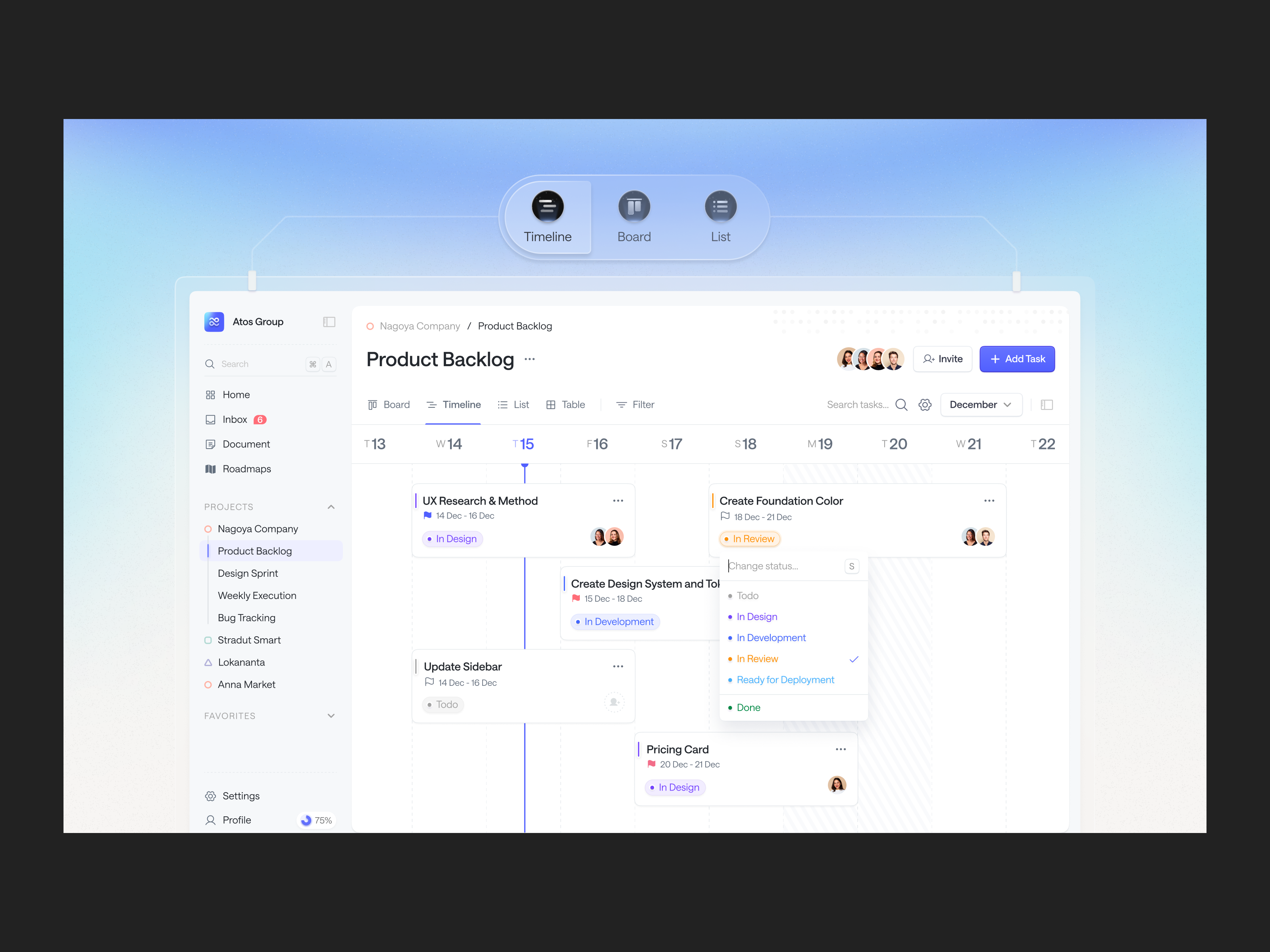 Atos - Task Management Website by Azie Melasari for Odama on Dribbble Atos - Task Management Website by Azie Melasari for Odama on Dribbble